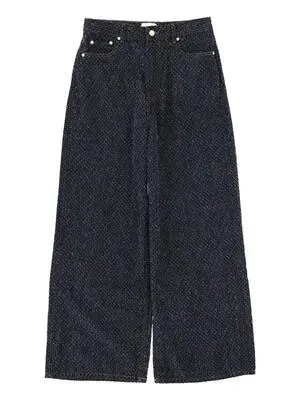 GANNI GANNI Tweed Denim Trousers Blue