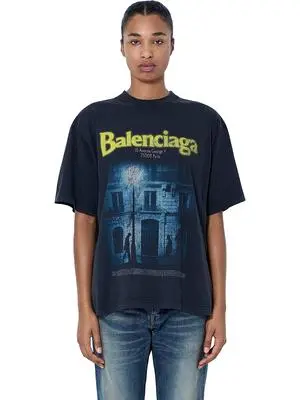 Balenciaga The Address Medium Fit T-shirt - Blue