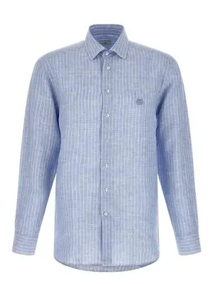 Etro Striped Linen Shirt - Blue