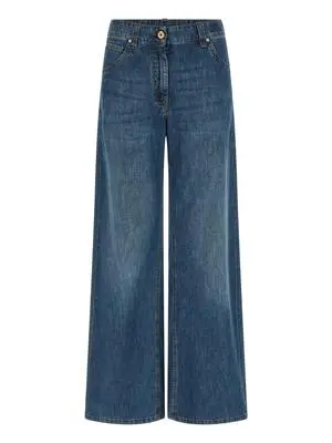 Brunello Cucinelli Wide Leg Jeans - Blue