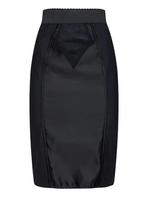 Dolce & Gabbana DOLCE & GABBANA Satin And Lace Pencil Midi Skirt Multicolor