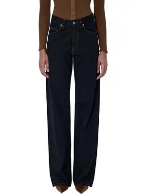 Saint Laurent V-waist Long Baggy Jeans - Black
