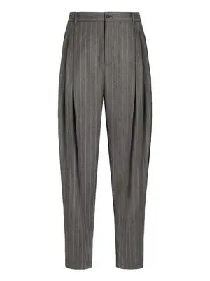 Dolce & Gabbana Virgin Wool Tailored Trousers - Gray