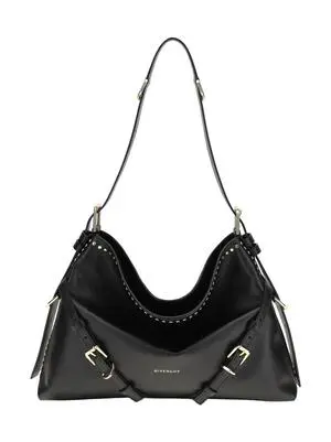 Givenchy Voyou Shoulder Bag In Shiny Leather - Black