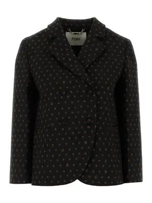 Fendi Printed Stretch Wool Blend Blazer - Multicolor