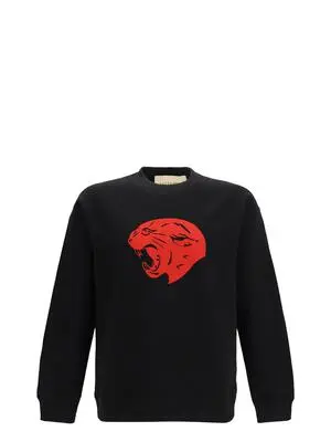 Valentino Garavani Panther Print Crewneck Sweatshirt - Black
