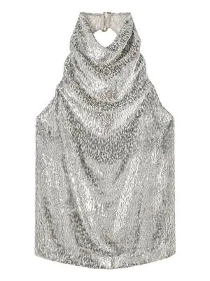 Stella McCartney STELLA MCCARTNEY Fil Coupe Silk Blend Top Silver