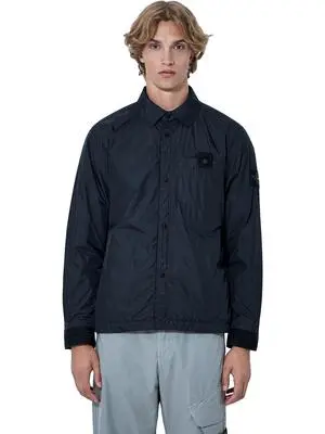 Stone Island Button-up Nylon Jacket - Black
