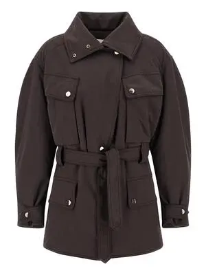 Andamane Xandra Suede-effect Military Jacket - Brown