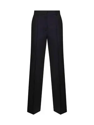 TOTEME Black Wool Blend Canvas Straight-leg Suit Trousers - Multicolor