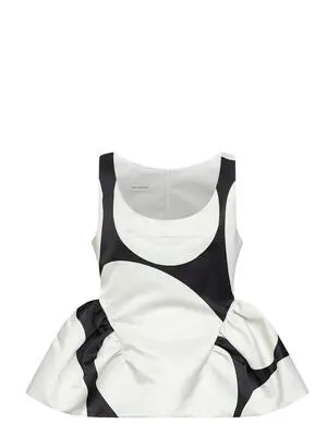 Dries Van Noten Duchess Oversized Ellipses-print Peplum Top - Multicolor