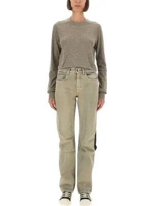 Rick Owens Cropped Long Sleeve T-shirt - Gray