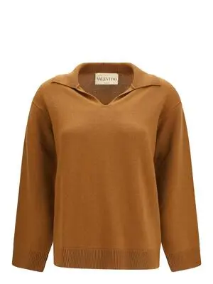 Valentino Garavani Cashmere V-neck Sweater - Brown