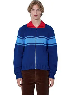 Marni Zip-up Knit Cardigan - Blue