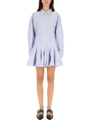 GANNI Ganni Striped Chemisier Dress Multicolor
