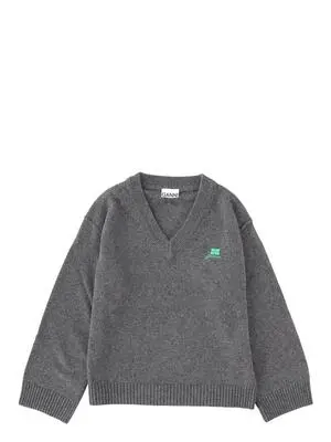 GANNI Logo Sweater - Gray