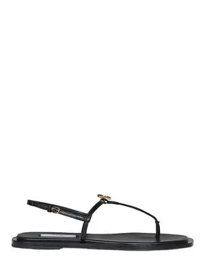 TOTEME Black Nappa Leather T-strap Thong Sandals - Multicolor