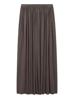 Max Mara Long Pleated Jersey Skirt - Mushroom