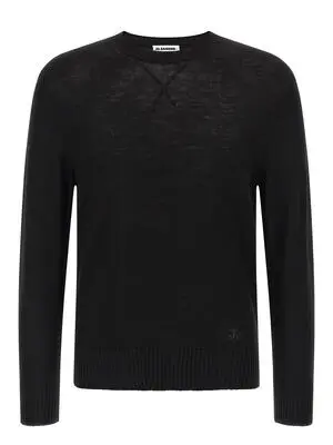 JIL SANDER Logo Embroidery Sweater - Black