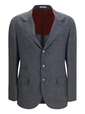 Brunello Cucinelli Deconstructed Flame-textured Blazer - Gray