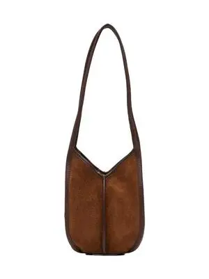 Hereu Leather And Suede Shoulder Bag - Brown