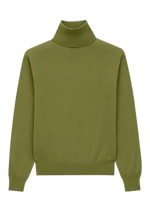 Saint Laurent Cashmere, Wool, And Silk Turtleneck - Green