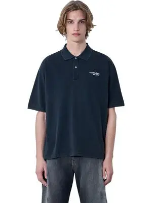 Acne Studios Piqué Polo Shirt - Black