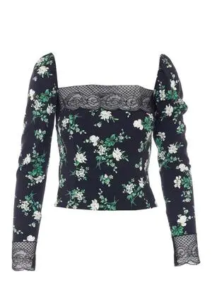 Dolce & Gabbana Floral Print Top - Black