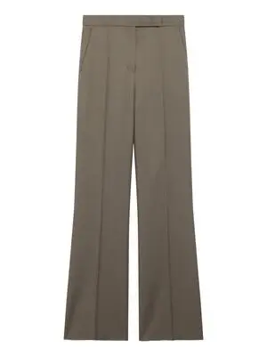 Max Mara Camel Wool Gabardine Trousers Brown