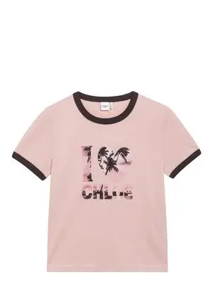 Chloé Cotton T-shirt With Logo Print - Pink