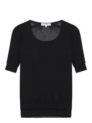 LEMAIRE Trompe-l'oeil Top In Viscose And Silk - Blue