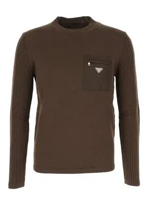Prada Long Sleeve Crew Neck Knitwear Pullover - Multicolor
