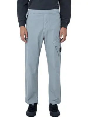 Stone Island Cotton Elasticated Waistband Cargo Trousers - Gray