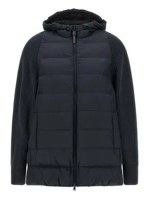 Brunello Cucinelli Brunello Cucinelli Women 'Shiny Zipper Pull' Down Jacket Blue