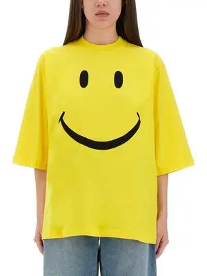Moschino Graphic Logo Cotton T-shirt - Yellow