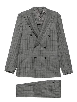 Tagliatore Grey Suits Double Breasted Suits - Gray