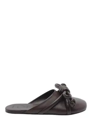 Loewe Flamenco Leather Mules - Brown