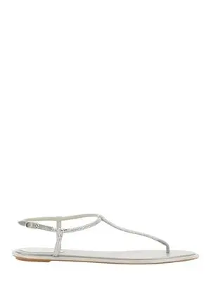 Rene Caovilla RENE CAOVILLA Diana Flat Sandals Silver
