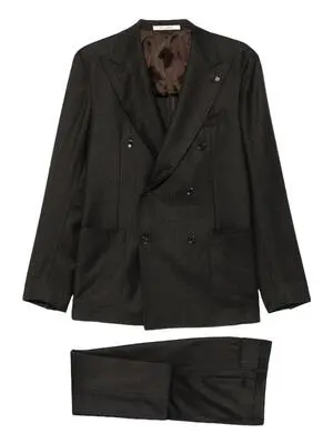 Tagliatore Suits Double Breasted Suits - Black