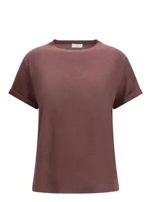 Brunello Cucinelli BRUNELLO CUCINELLI Cashmere Glitter T-Shirt Multicolor