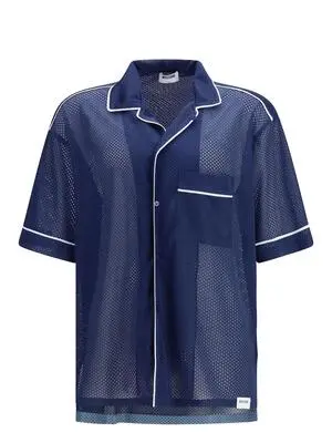 Moschino Technical Mesh Shirt With Reversed 22 Print - Blue
