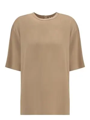 TOTEME Satin T-shirt - Brown
