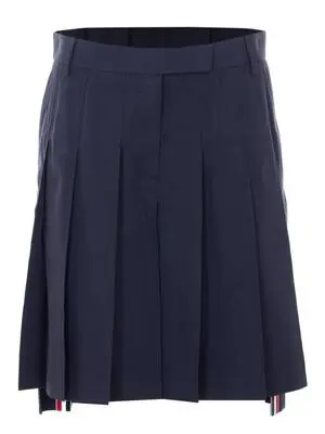 Thom Browne Logo Pleated Skirt - Blue