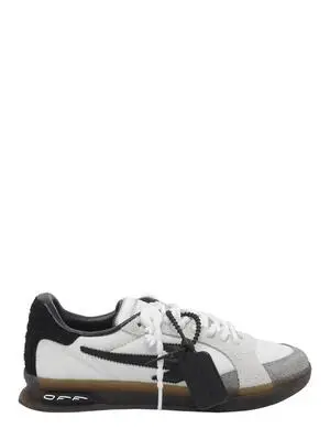 Off-White Suede Trimmed Low Top Sneakers - White