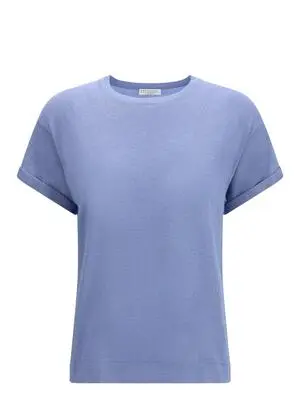 Brunello Cucinelli BRUNELLO CUCINELLI Cashmere Glitter T-Shirt Blue