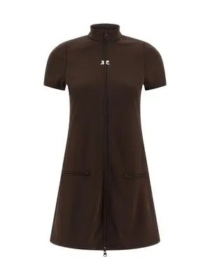COURREGES Interlock Tracksuit Mini' Dress - Brown