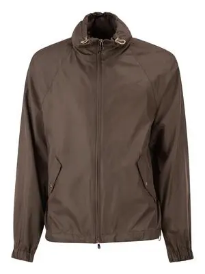 Brunello Cucinelli Unlined Jacket In Membrane Silk - Multicolor