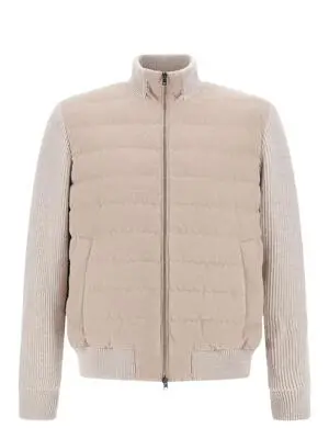 Herno High Collar Two-way Zip Fastening Coat - Multicolor