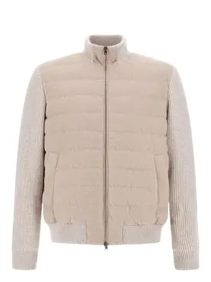 Herno High Collar Zip Fastening Coat - Multicolor