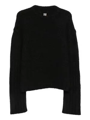 Rick Owens Cashmere And Silk Ribbed Knit Jumper - Black